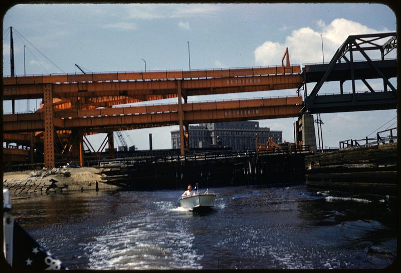 Charles River under R.R. bridge - Digital Commonwealth