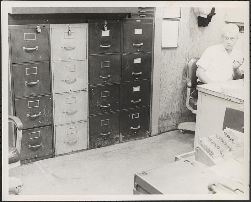 Filing cabinets in office - Digital Commonwealth