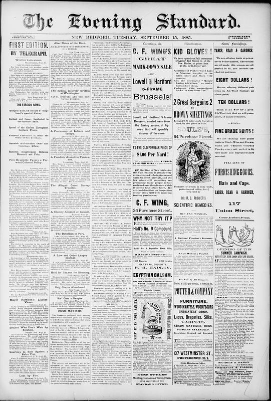 Evening Standard. September 15, 1885 - Digital Commonwealth