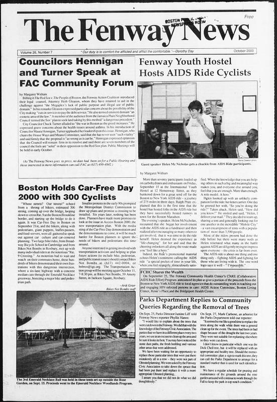 The Fenway News. October 01, 2000 - Digital Commonwealth