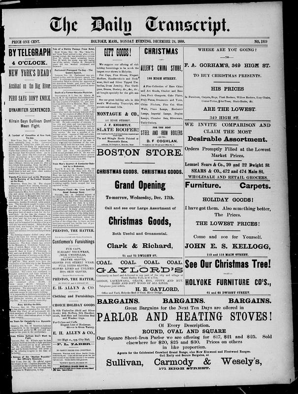 The Daily Transcript. December 24, 1888 - Digital Commonwealth