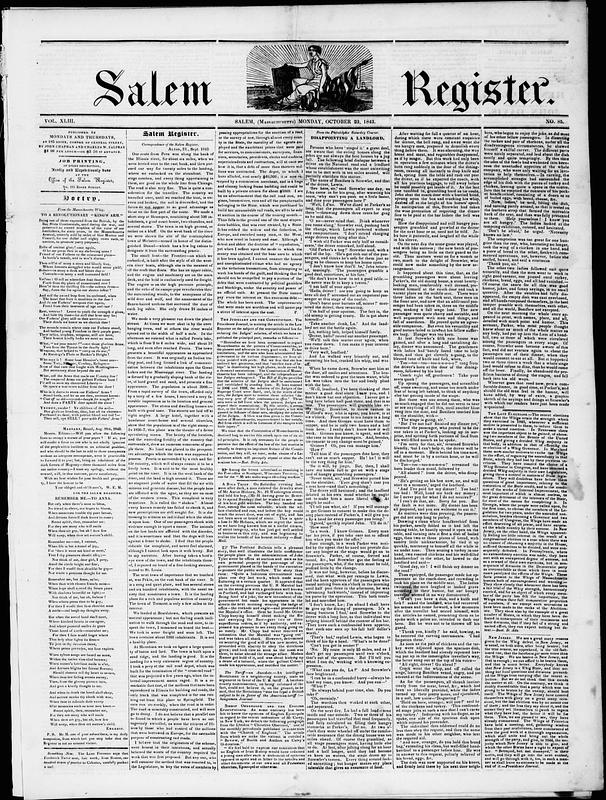 Salem Register. October 23, 1843 - Digital Commonwealth