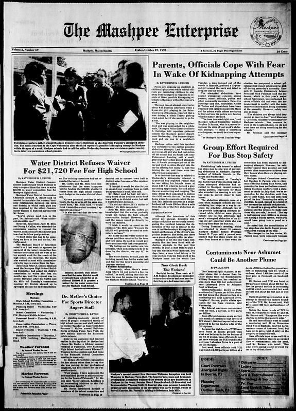 The Mashpee Enterprise. October 27, 1995 - Digital Commonwealth