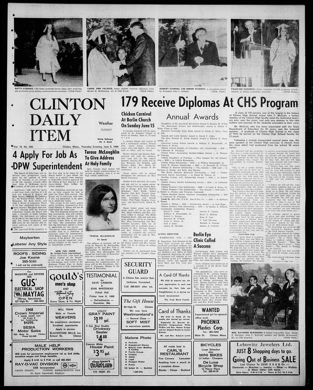 Clinton Daily Item. June 05, 1969 - Digital Commonwealth
