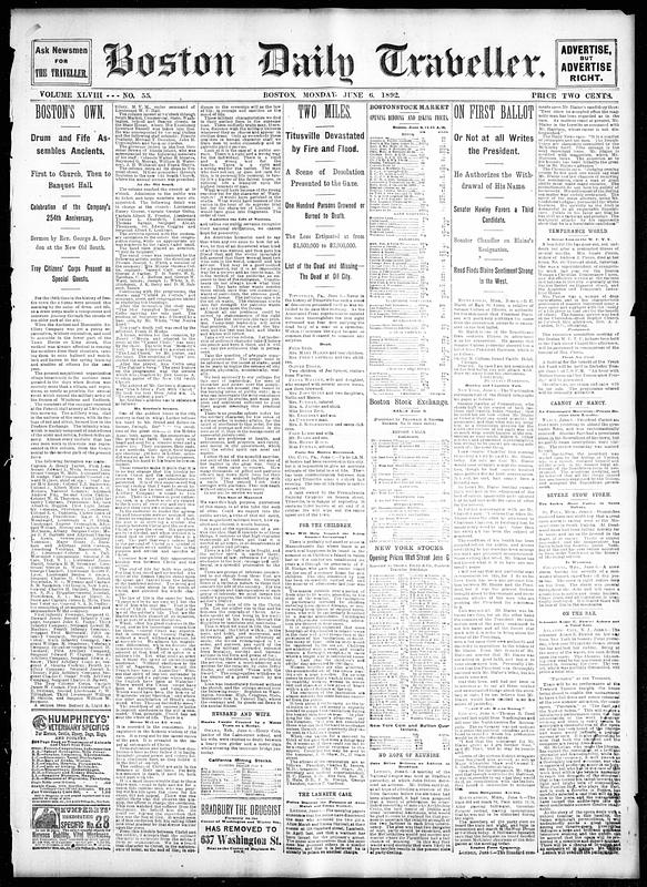 Boston Daily Traveller. June 06, 1892 - Digital Commonwealth