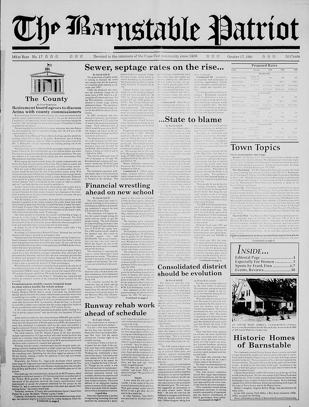 Barnstable Patriot. October 17, 1991 - Digital Commonwealth