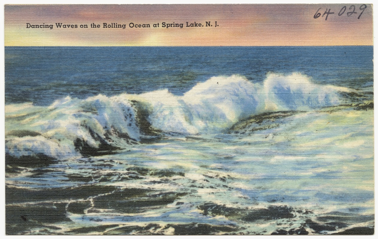Dancing waves on the rolling ocean at Spring Lake, N. J. - Digital ...