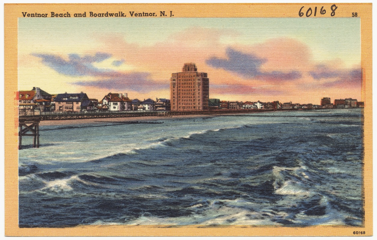 Ventnor Beach and Boardwalk, Ventnor, N. J. - Digital Commonwealth