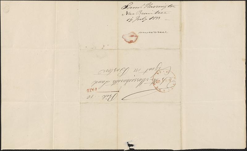 Samuel Harrington to George Coffin, 19 July 1833 - Digital Commonwealth