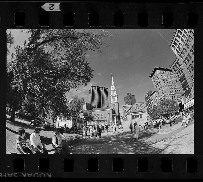 Tremont St. Boston Common & Park St. Church, downtown Boston - Digital ...