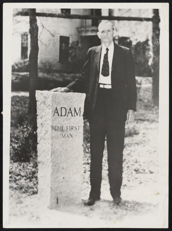 Monument to Adam. Chester, S.C. -- J. Foster Carter and the monument ...