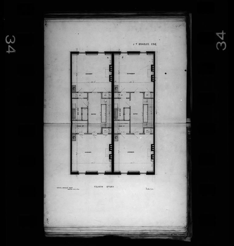 Fourth story plan drawing of 113-115 Beacon Street, Boston ...