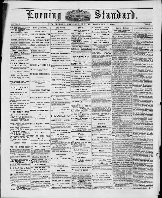 Evening Standard. November 11, 1869 - Digital Commonwealth