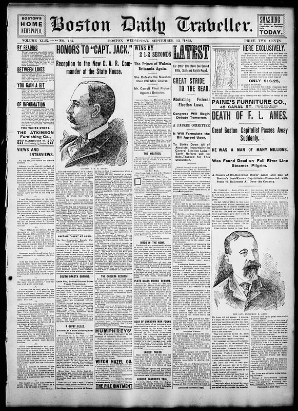 Boston Daily Traveller. September 13, 1893 - Digital Commonwealth