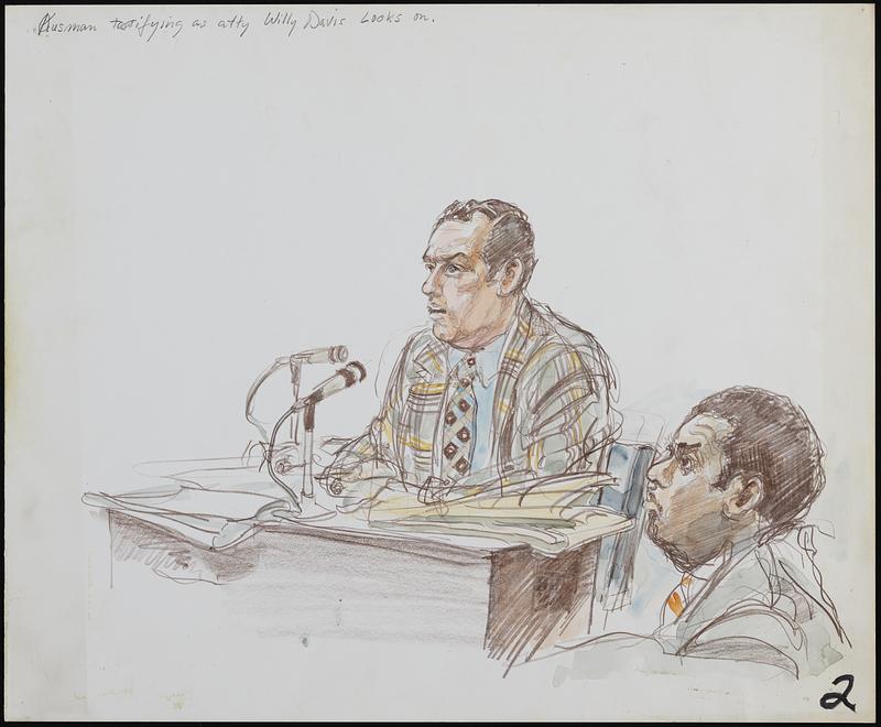 Kusman testifying as Willy Davis looks on - Digital Commonwealth