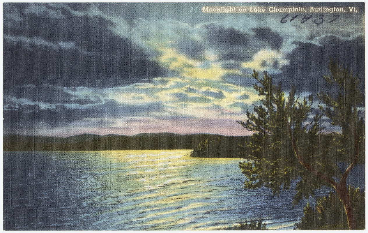 Moonlight on Lake Champlain, Burlington, Vt. - Digital Commonwealth