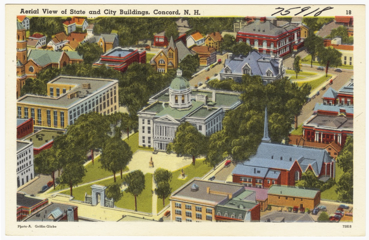 Aerial view of state and city buildings, Concord, N.H. - Digital ...
