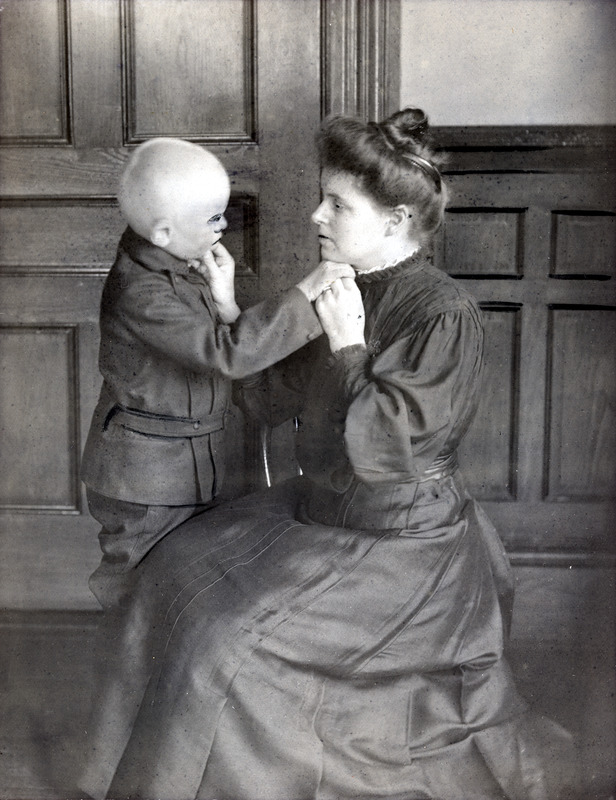 Louis with Mrs. Gordon Sager - Digital Commonwealth