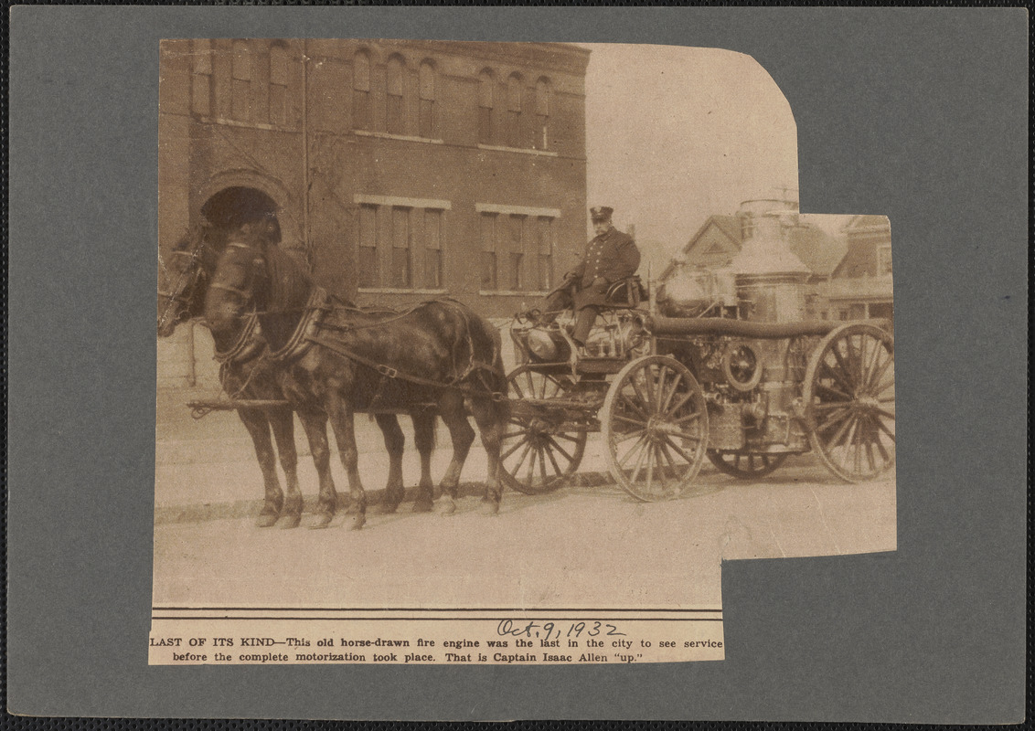 Last of its kind, this old horse-drawn fire engine was the last in the ...