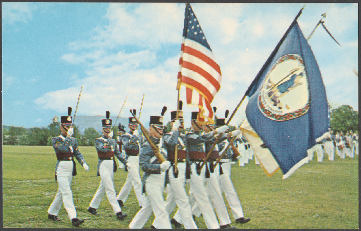 Colors pass in review during Virginia Military Institute dress parade ...