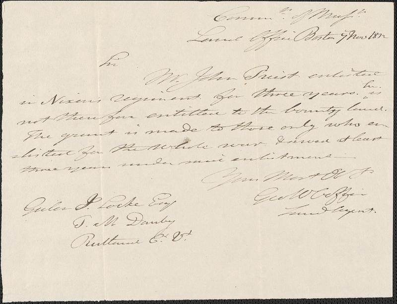 George Coffin to Galen Locke, 7 November 1832 - Digital Commonwealth