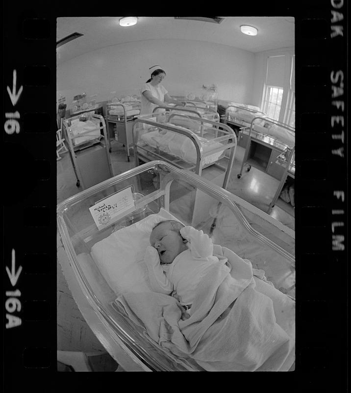 Newborn infants at hospital, Waltham - Digital Commonwealth