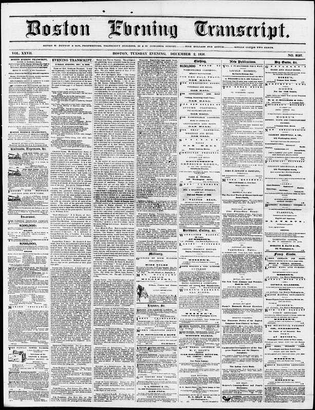 Boston Evening Transcript. December 02, 1856 - Digital Commonwealth