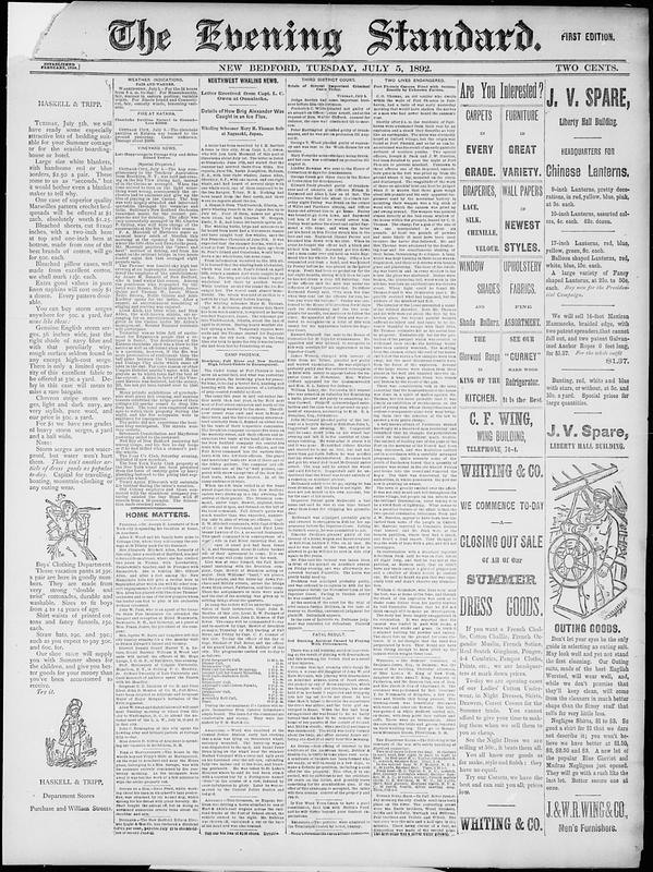 Evening Standard. July 05, 1892 - Digital Commonwealth