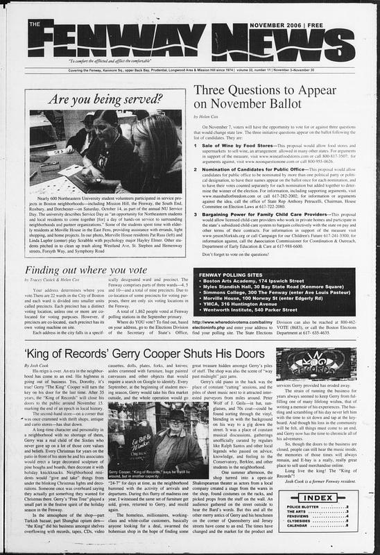 The Fenway News. November 01, 2006 - Digital Commonwealth