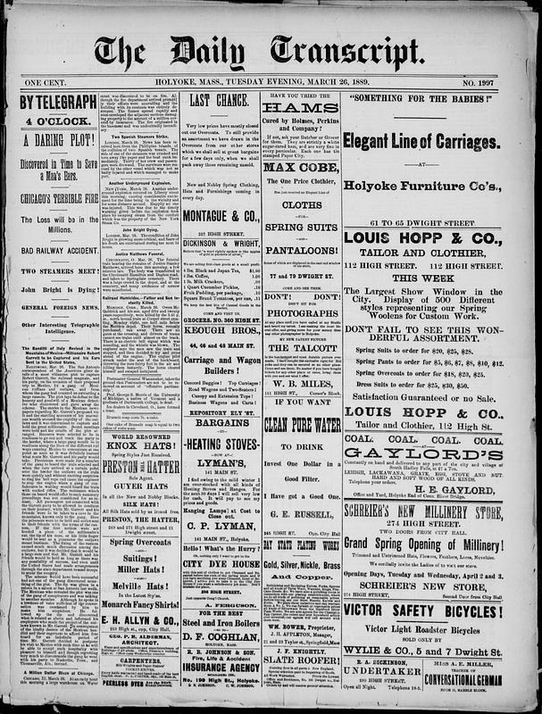 The Daily Transcript. March 26, 1889 - Digital Commonwealth