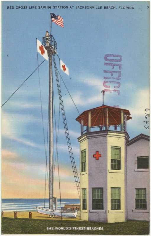 Red Cross life saving station at Jacksonville Beach, Florida - Digital ...