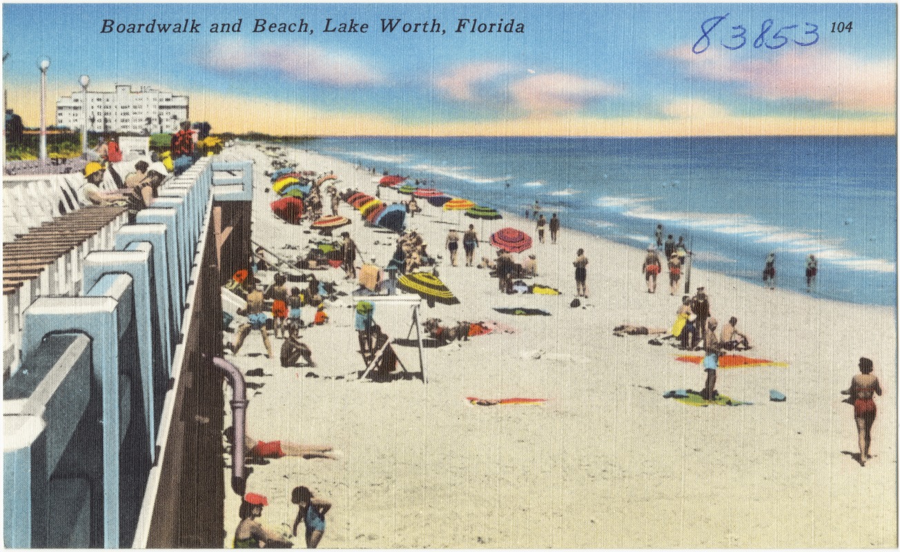 Boardwalk and beach, Lake Worth, Florida - Digital Commonwealth