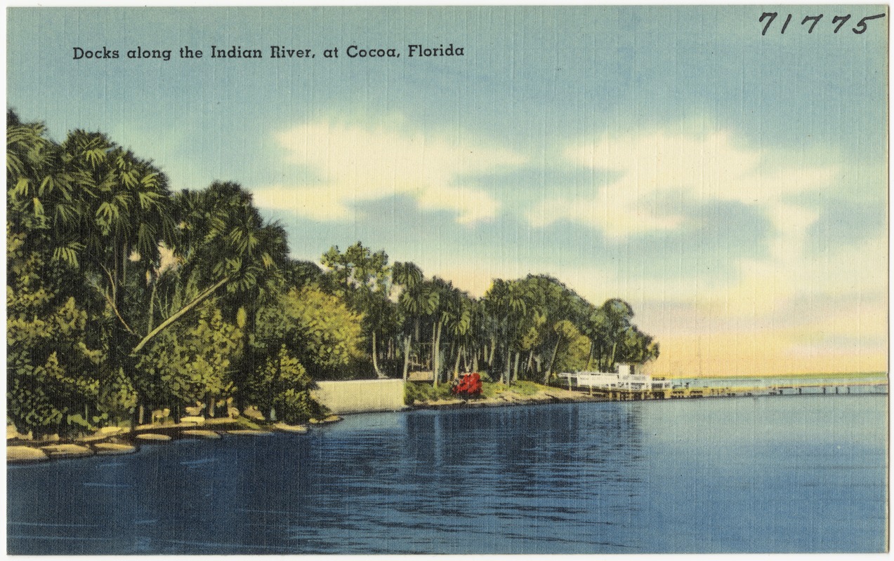 Docks along the Indian River, at Cocoa, Florida - Digital Commonwealth