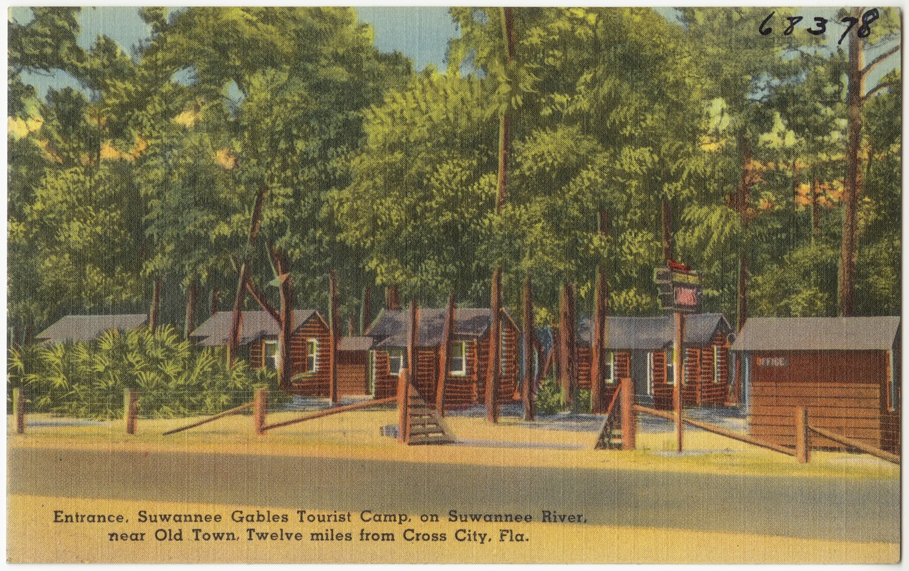Entrance, Suwannee Gables Tourist Camp, on Suwannee River, near old ...