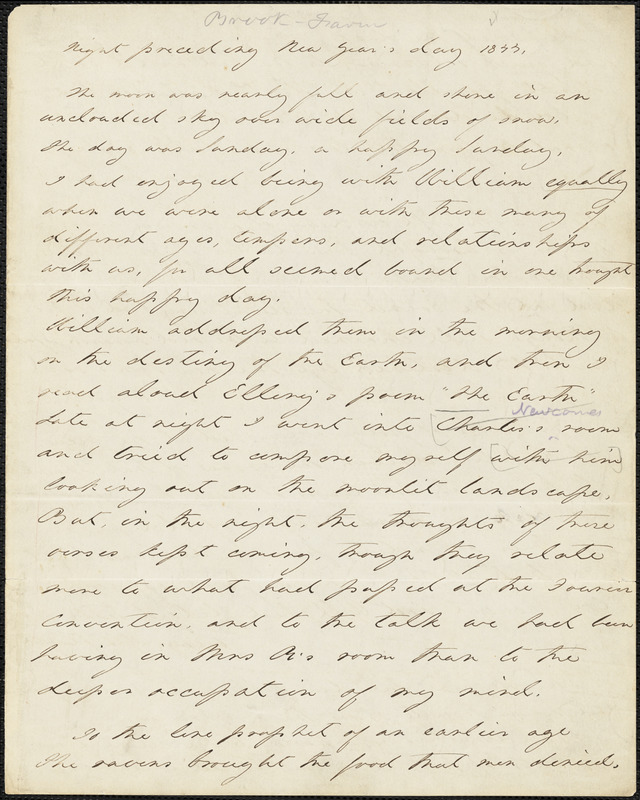 Margaret Fuller autograph manuscript poems, 31 December 1843 - Digital ...