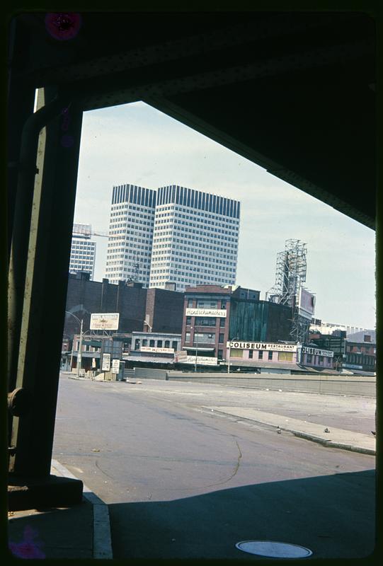 Skyscrapers behind Dock Square, Boston - Digital Commonwealth