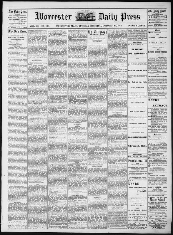 Worcester Daily Press. October 19, 1875 - Digital Commonwealth