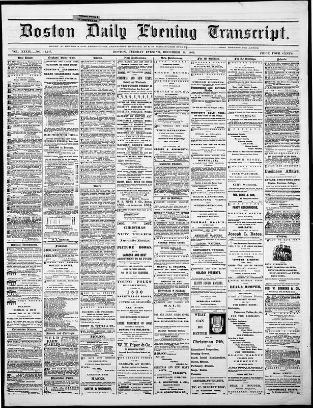 Boston Daily Evening Transcript. December 18, 1866 - Digital Commonwealth