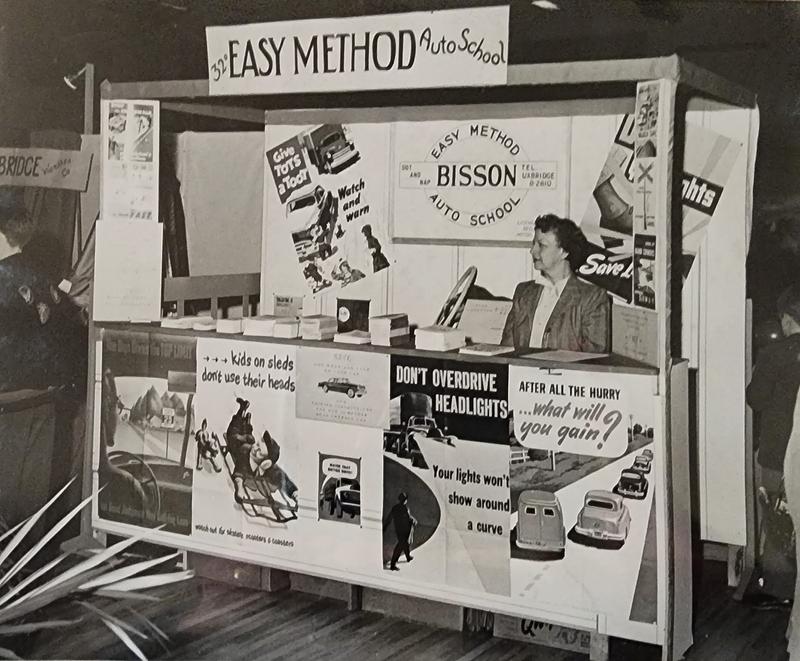 Booth for Bisson's Easy Method Auto School at the 1955 business fair ...