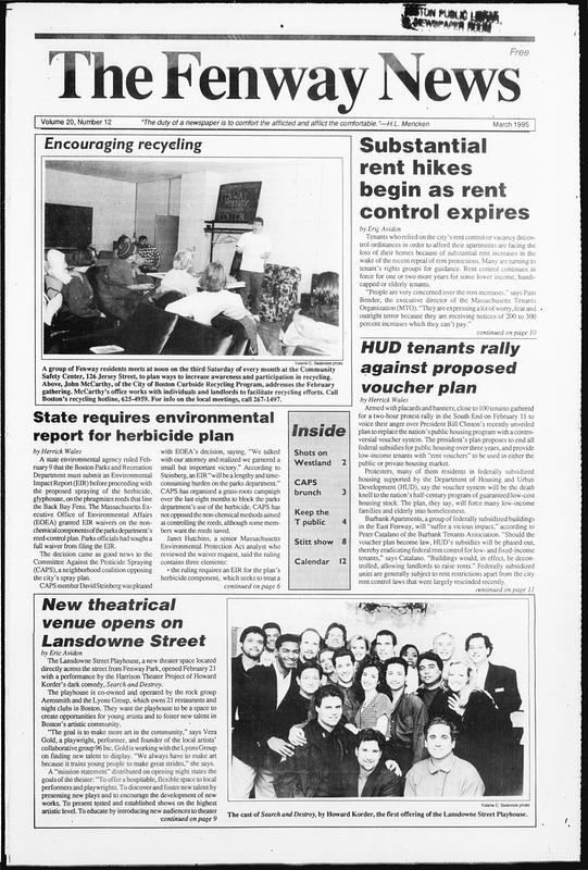The Fenway News. March 01, 1995 - Digital Commonwealth