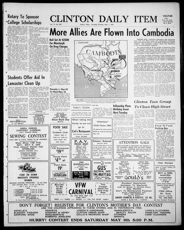 Clinton Daily Item. May 07, 1970 - Digital Commonwealth
