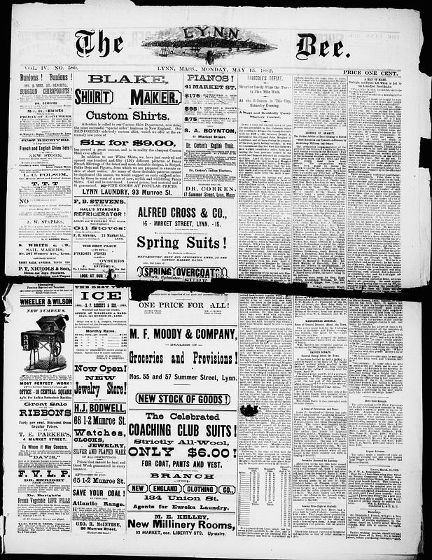 The Lynn Bee. May 15, 1882 - Digital Commonwealth
