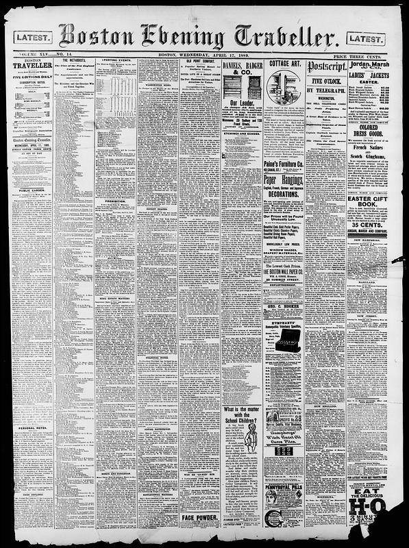 Boston Evening Traveller. April 17, 1889 - Digital Commonwealth