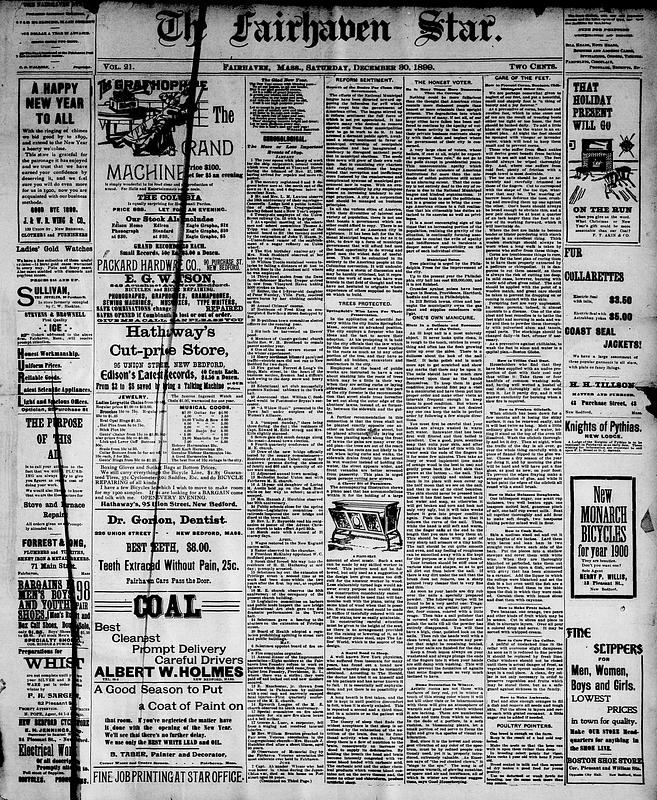 The Fairhaven Star. December 30, 1899 - Digital Commonwealth