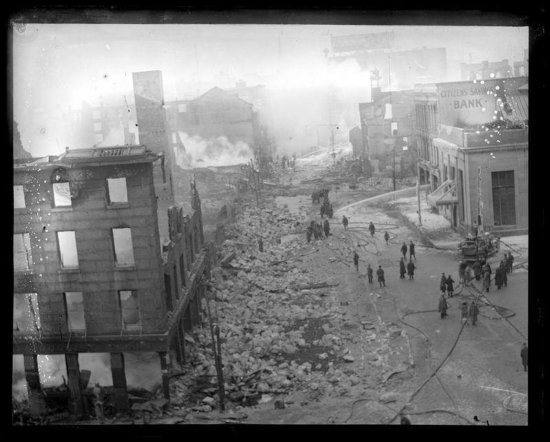 Ruins after fire, Fall River - Digital Commonwealth