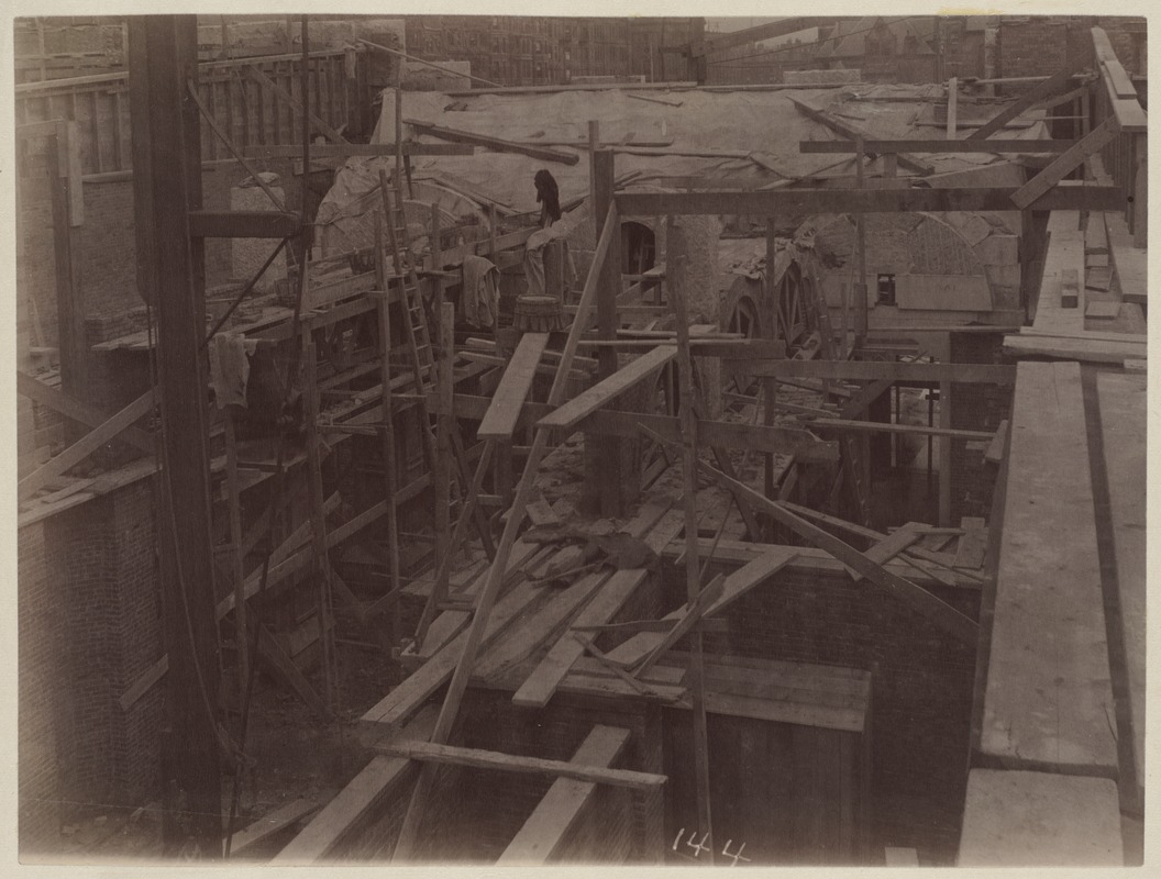 Entrance Hall, construction of the McKim Building - Digital Commonwealth