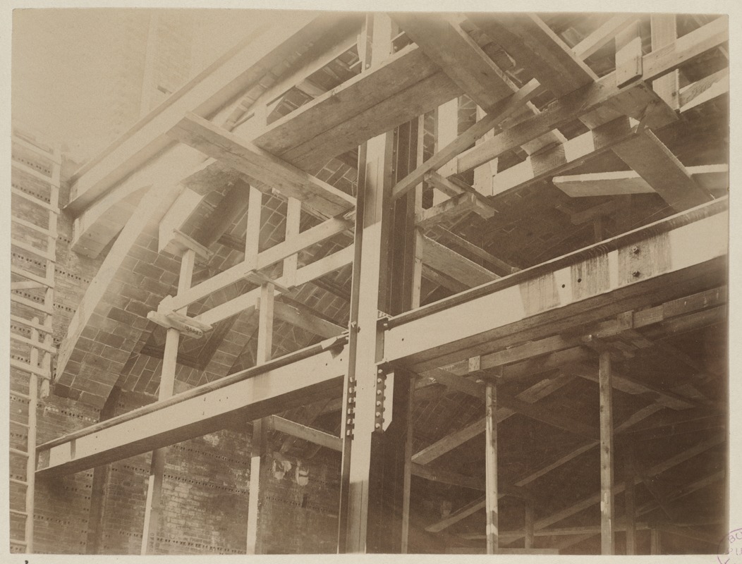 Tile arch being built, construction of the McKim Building - Digital ...