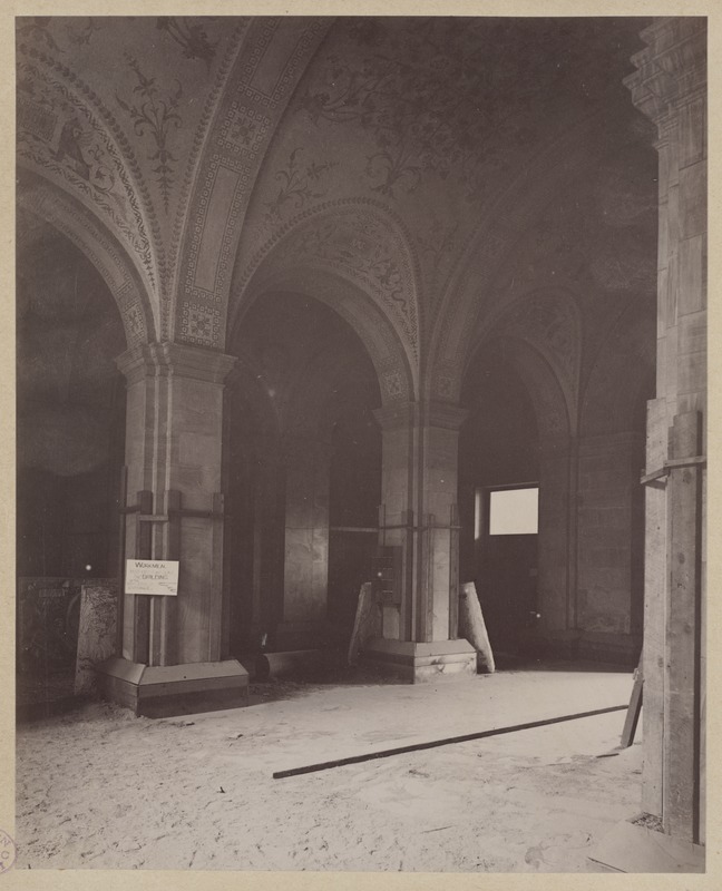 Entrance Hall, construction of the McKim Building - Digital Commonwealth
