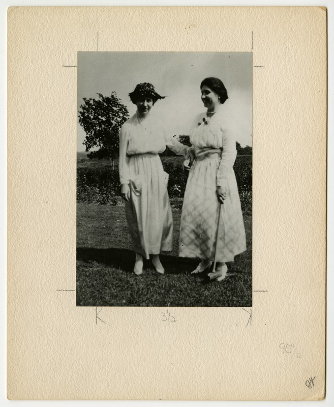Helen Keller playing croquet with Polly Thomson - Digital Commonwealth