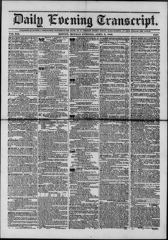 Daily Evening Transcript. April 03, 1848 - Digital Commonwealth